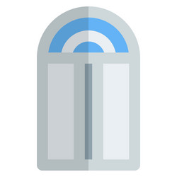 Fanlight fixed glazed window over entrance Vector Image