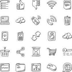 Communication icons grey Royalty Free Vector Image