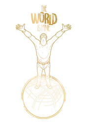 Man on the earth with graphic mapping Royalty Free Vector