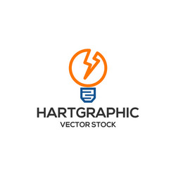 Hand care bulb lamp logo Royalty Free Vector Image