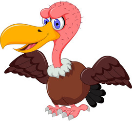Cute vulture cartoon flying Royalty Free Vector Image