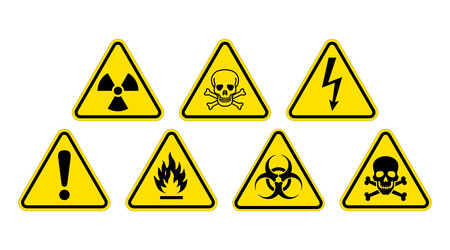 Caution and Hazard Warning Signs Royalty Free Vector Image