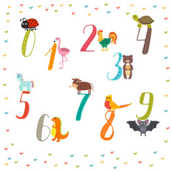 Learn to count funny cartoon childish with cute Vector Image