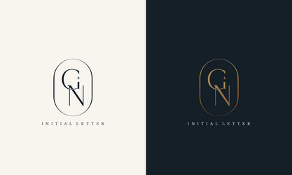 Gn monogram logo design with square rectangular Vector Image