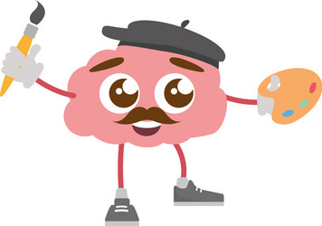 Cartoon brain creativity Royalty Free Vector Image