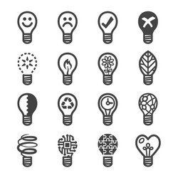 Light bulbs bulb icon set Royalty Free Vector Image