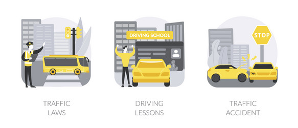 Car driving school abstract concept Royalty Free Vector