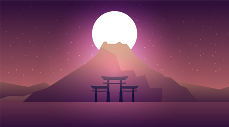 Japan flat design landmark Royalty Free Vector Image