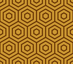 Mustard seamless background with beige hexagons Vector Image