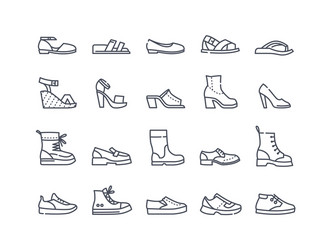 Ankle boots outline icon thin line black Vector Image