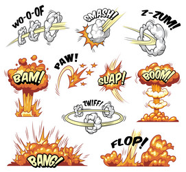 Set comic sound speech effect bubbles Royalty Free Vector