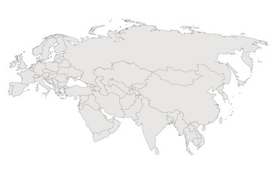 Contour world map all countries and islands Vector Image