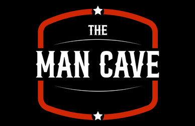What happens in the man cave stays Royalty Free Vector Image