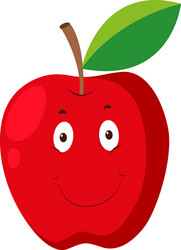 Red apple with happy face Royalty Free Vector Image