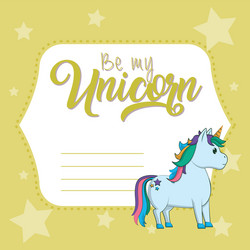 Fantasy unicorns frame Royalty Free Vector Image