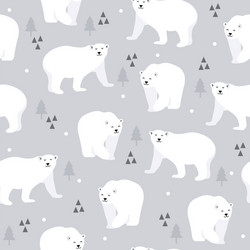 Cute polar bear seamless pattern Royalty Free Vector Image