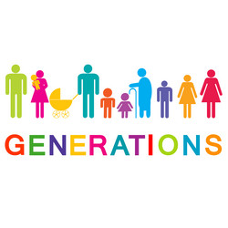 Generations concept with people from different Vector Image