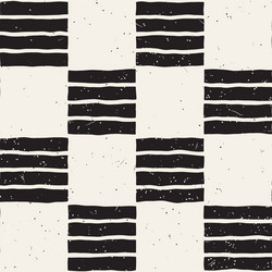Hand drawn seamless repeating pattern with checker