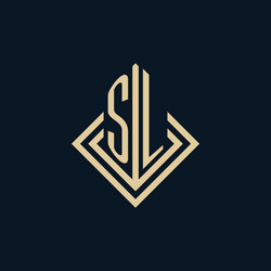 Sl logo initials triangle shape style creative Vector Image