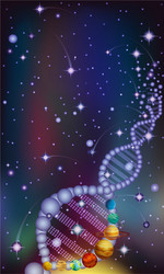 Deoxyribonucleic acid dna planets solar system Vector Image