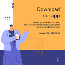 Hand drawn hospital post template Royalty Free Vector Image