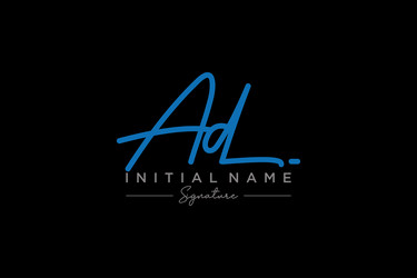 Initial ad signature logo template hand drawn Vector Image