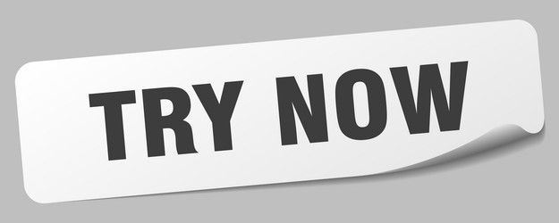 Try now sticker try now label Royalty Free Vector Image