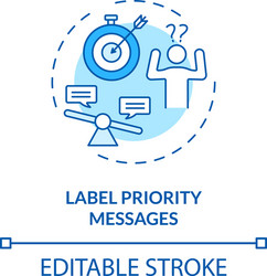 Labeling priority messages concept icon Royalty Free Vector
