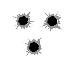 Bullet hole realistic metal damage Royalty Free Vector Image