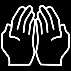 Dua hands icon muslim praying line Royalty Free Vector Image