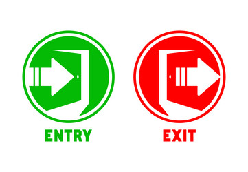 Entry and exit sign Royalty Free Vector Image - VectorStock