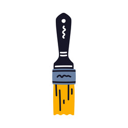 Paint brush with handle as construction tool Vector Image