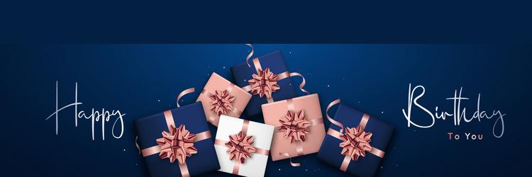 Happy birthday horizontal banner realistic Vector Image