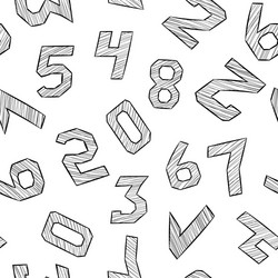Numbers hand drawn signs Royalty Free Vector Image