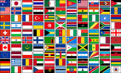 Set of popular country flags glossy rectangle Vector Image