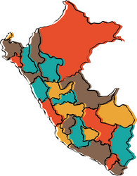 Political map of peru Royalty Free Vector Image