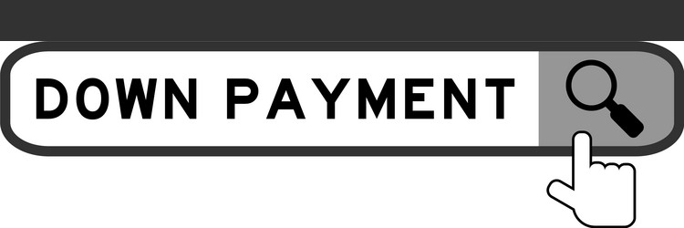 Ribbon label banner with word down payment in red Vector Image