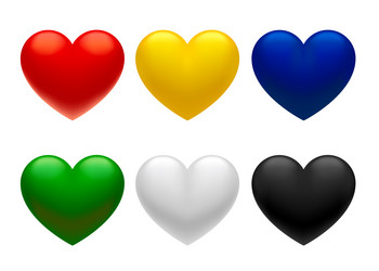 Continuous line three hearts hearts Royalty Free Vector