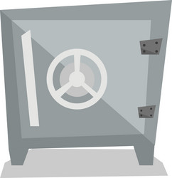Closed metal bank safe cartoon Royalty Free Vector Image
