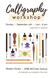 Art workshop ad poster design creative class Vector Image