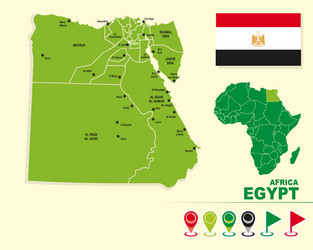 Egypt map - high detailed blue Royalty Free Vector Image