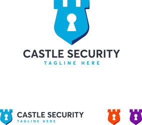 Castle security logo designs kingdom shield Vector Image