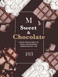 Chocolate poster design with ingredients making Vector Image