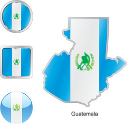 Abstract color map of guatemala Royalty Free Vector Image