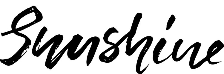 Sunshine modern dry brush lettering Royalty Free Vector