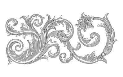 Vintage baroque floral ornament frame leaf scroll Vector Image