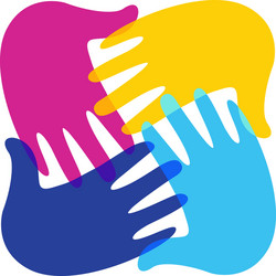 Intertwined hands forming abstract shape Vector Image
