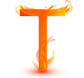 Letter T On Fire
