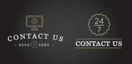 Set of contact us service elements and assistance Vector Image