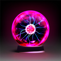 Purple shining plasma ball lamp isolated on white Vector Image